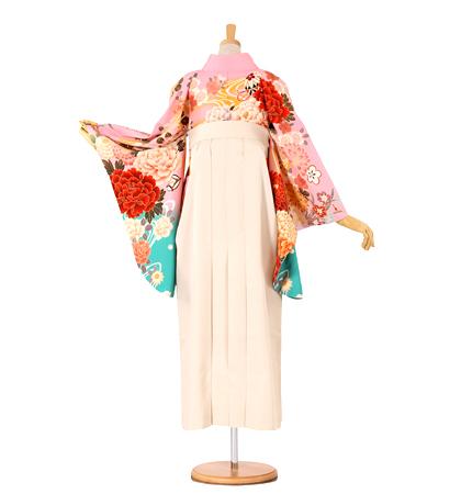 往復送料無料 全部揃って安心 大学 高校 小学生  2泊3日 卒業式袴 レンタル セット ピンク地 No.055-0174-M/L/2L