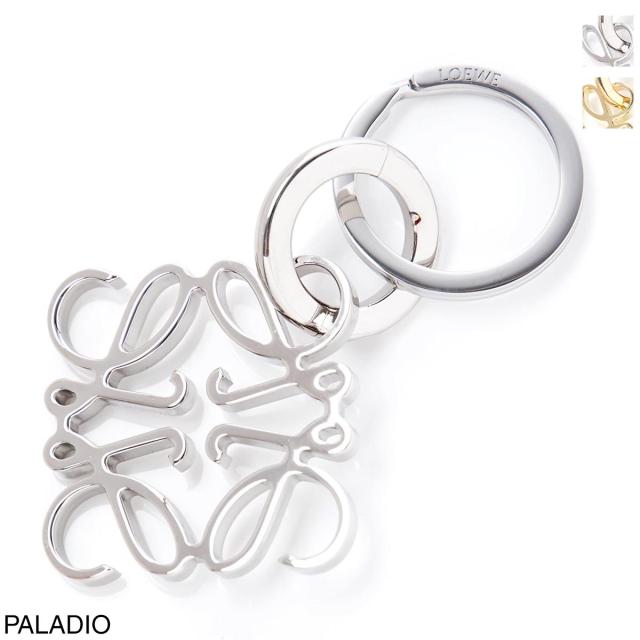 [あす着] ロエベ LOEWE キーリング バッグチャームシルバーゴールド レディース ANAGRAM