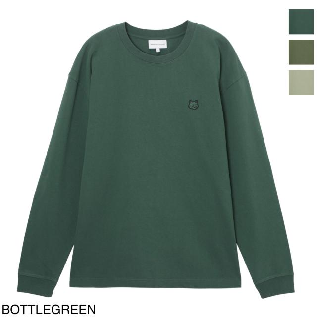 [あす着] メゾンキツネ MAISON KITSUNE クルーネック長袖カットソー メンズ BOLD FOX HEAD PATCH