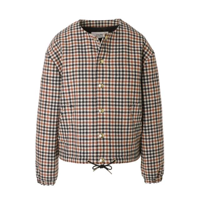 [あす着] セリーヌ CELINE 中綿入り ブルゾン ノーカラージャケット レディース JACKET WITH PURE COLLAR