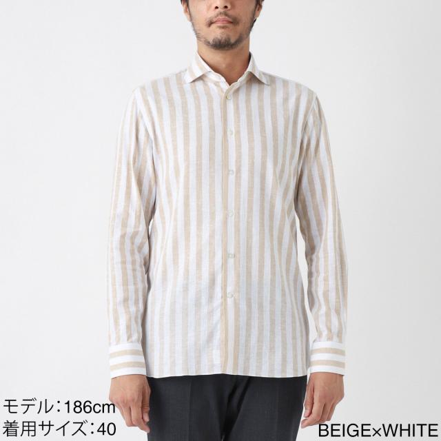 あす着] ボリエッロ BORRIELLO ワイドカラー シャツ セミワイドカラー