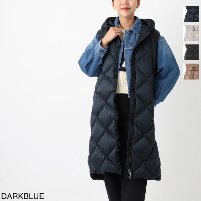 [あす着] マックスマーラ ザ・キューブ MAX MARA THE CUBE ダウンベスト レディース TREGIL ロング丈 ベルト付き