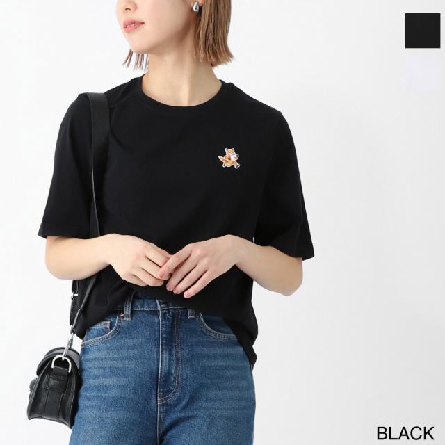 [あす着] メゾンキツネ MAISON KITSUNE クルーネックTシャツ レディース SPEEDY FOX PATCH COMFORT TEE-SHIRT