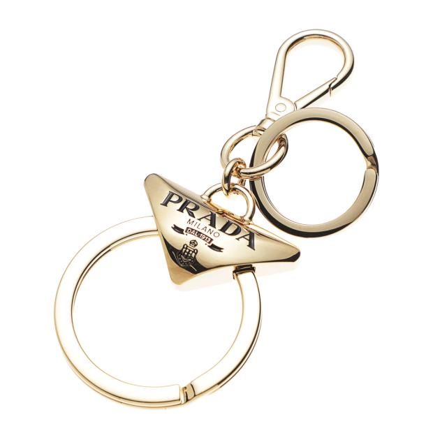 [あす着] プラダ PRADA キーリング バッグチャームゴールド レディース
