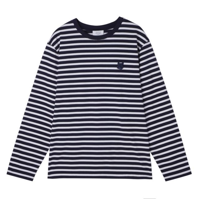 [あす着] メゾンキツネ MAISON KITSUNE クルーネック 長袖Tシャツ メンズ BOLD FOX HEAD PATCH COMFORT MARIN TEE-SHIRT