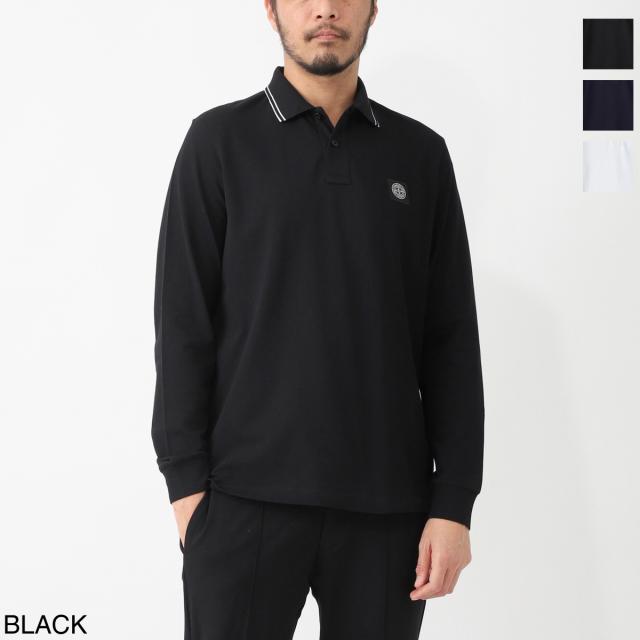 [あす着] ストーンアイランド STONE  長袖ポロシャツ メンズ 22002SL ORGANIC COTTON ELASTANE PIQUE