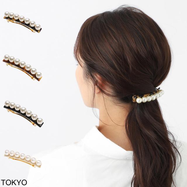 [あす着] アレクサンドルドゥパリ ALEXANDRE DE PARIS バレッタ レディース TIMELESS BARRETTE AUTO 8CM PERLEE