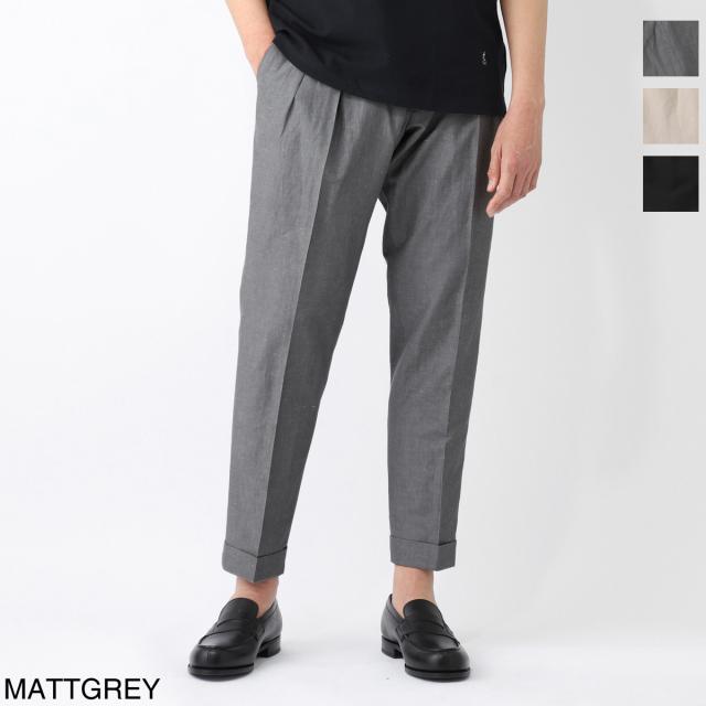 [あす着] ベルウィッチ BERWICH ツープリーツ スラックス コットンパンツ メンズ COTTON LINEN DELAVE