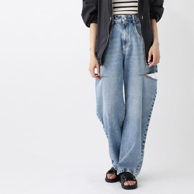 [あす着] メゾンマルジェラ Maison Margiela ジップフライジーンズ レディース DENIM JEANS WITH SLASH DETAILS