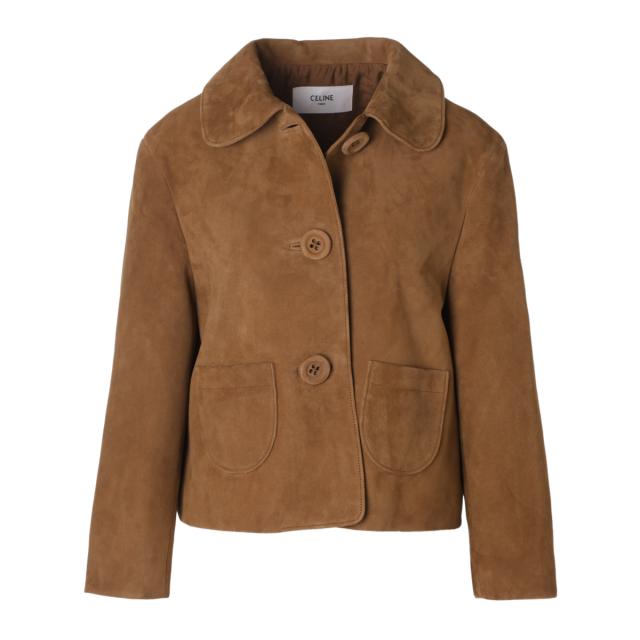 [あす着] セリーヌ CELINE レザージャケット スエードジャケット レディース VESTE DROITE COL ROND