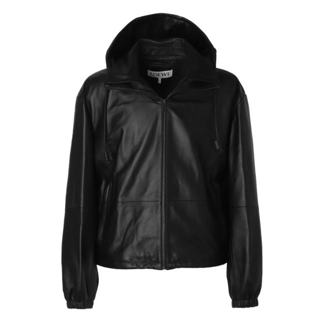 [あす着] ロエベ LOEWE フーデッド ブルゾン レザージャケット メンズ