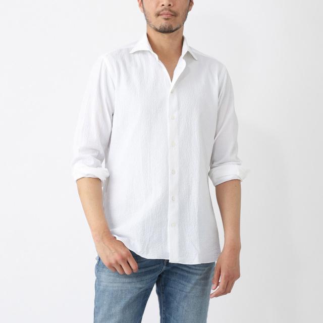 [あす着] ボリエッロ BORRIELLO ワイドカラー シャツ セミワイドカラー フレンチカラー メンズ MARECHIARO SLIM FIT