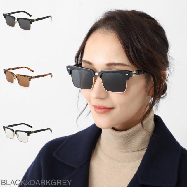 [あす着] ミュウミュウ miu miu サングラス レディース RUNWAY 1AB08N/1AB5S0/19P2Z1/ スクエア ブロー メタルロゴ