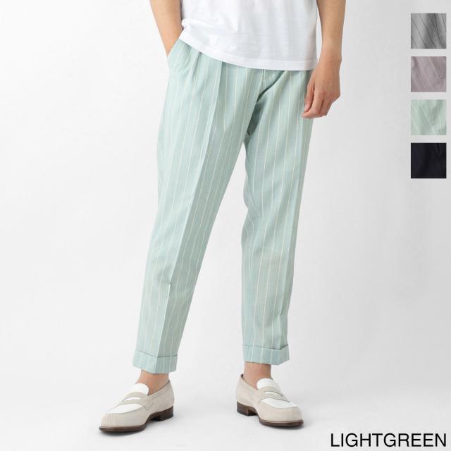 [あす着] ベルウィッチ BERWICH ツープリーツ スラックス ウールパンツ メンズ STRIPE VIRGIN WOOL