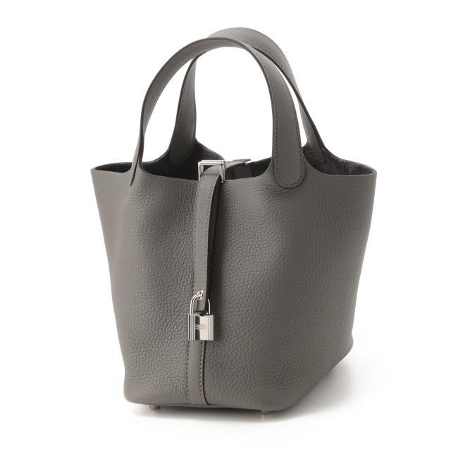 [あす着] エルメス HERMES ハンドバッグ レディース PICOTIN LOCK 18/PM トリヨンクレマンス グリメイヤー シルバー金具 K刻印