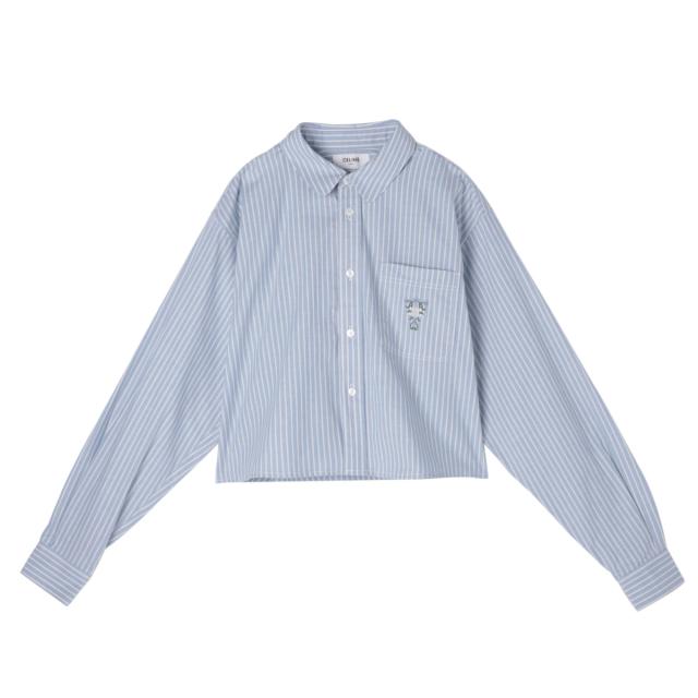 [あす着] セリーヌ CELINE 長袖シャツ クロップドシャツ レディース