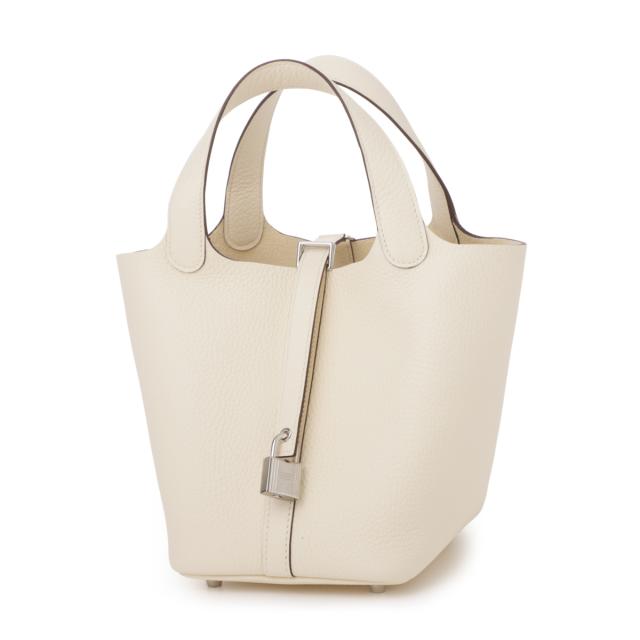 [あす着] エルメス HERMES ハンドバッグ レディース PICOTIN LOCK 18/PM トリヨンクレマンス ナタ シルバー金具 W刻印