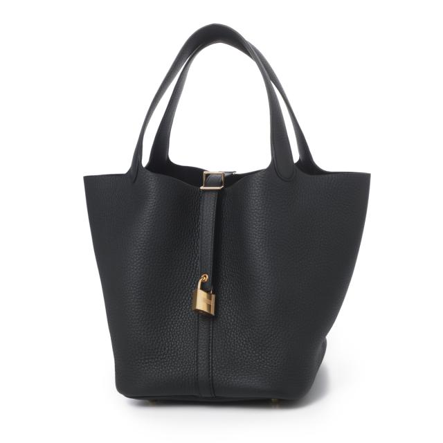 [あす着] エルメス HERMES ハンドバッグ レディース PICOTIN LOCK 22/MM トリヨンクレマンス ブラック ゴールド金具 K刻印