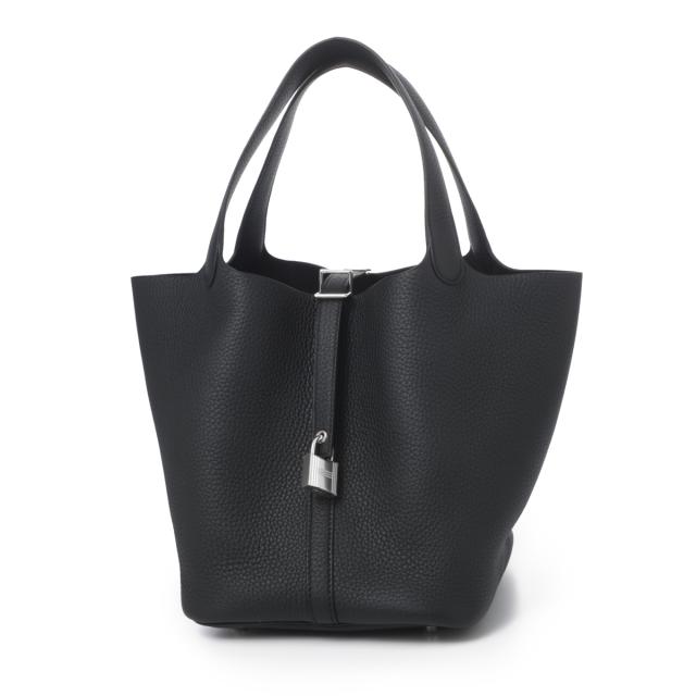 [あす着] エルメス HERMES ハンドバッグ レディース PICOTIN LOCK 22/MM トリヨンクレマンス ブラック シルバー金具 W刻印