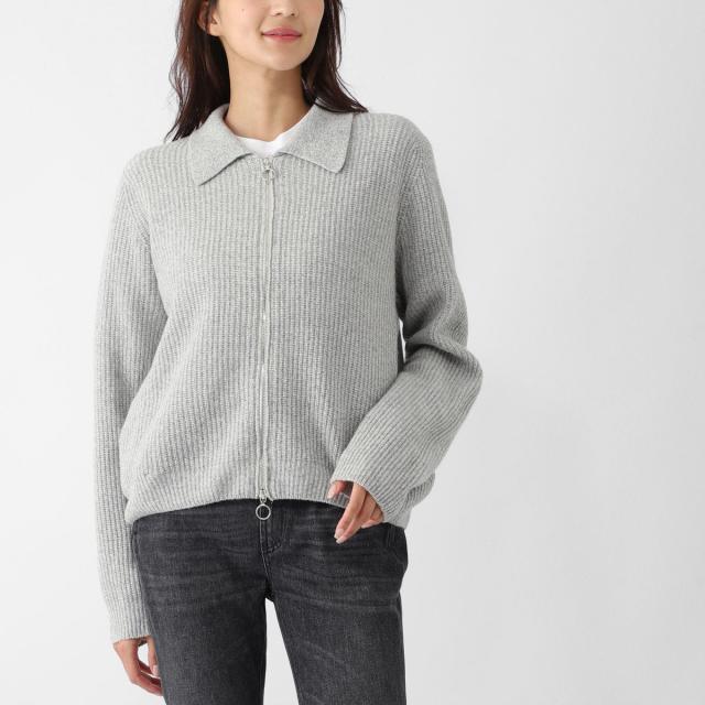 [あす着] ジョンスメドレー JOHN SMEDLEY ジップアップ ニットブルゾン レディース DISLEY エコカシミヤ 7ゲージ