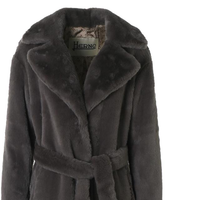 あす着] ヘルノ HERNO ロングコート ファーコート レディース COAT IN