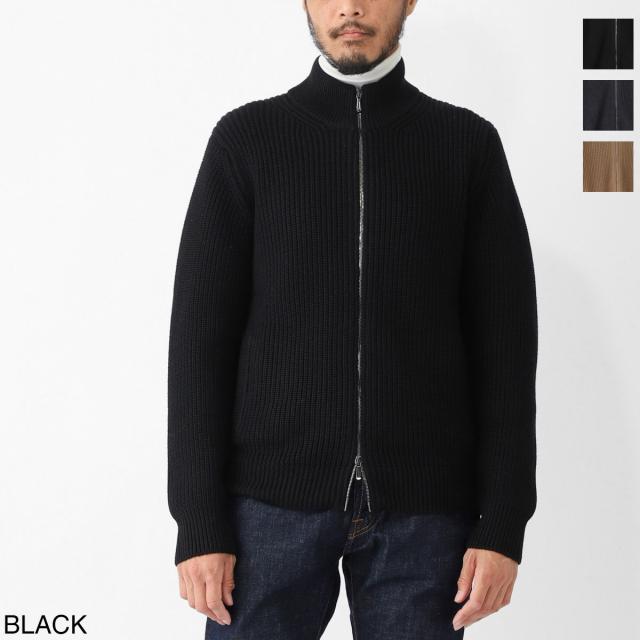 [あす着] ドルモア DRUMOHR ジップアップ カーディガン ドライバーズニット メンズ Cardigan con tasche e zip ML