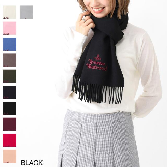 [あす着] ヴィヴィアンウエストウッド Vivienne Westwood マフラー スカーフ メンズ レディース EMBROIDERED LOGO