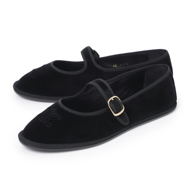 [あす着] セリーヌ CELINE バレエシューズ メリージェーン レディース VELVETY MARY JANE BALLERINA 05