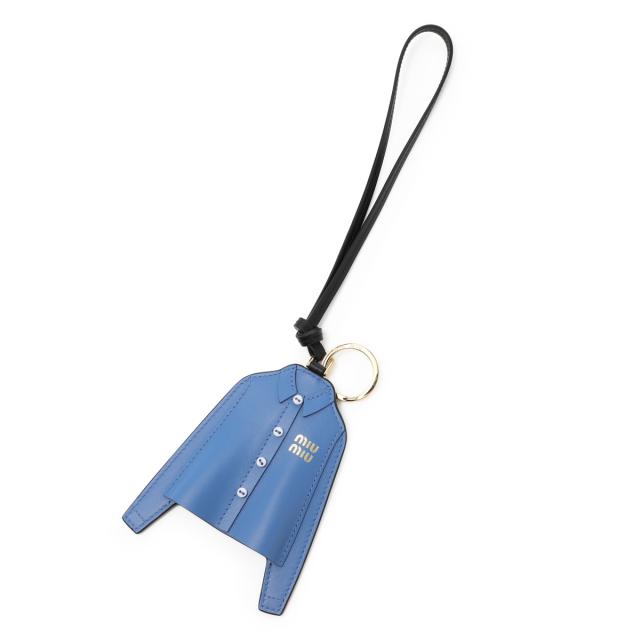 [あす着] ミュウミュウ miu miu キーリング バッグチャームモチーフ レディース LEATHER KEYCHAIN TRICK