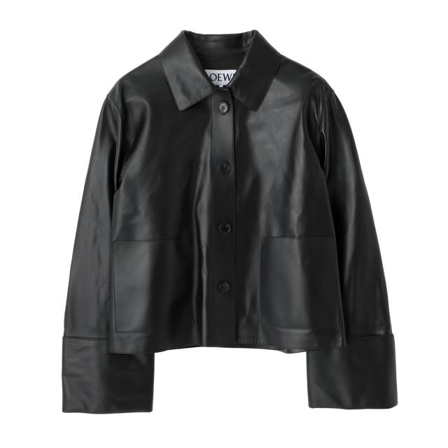 [あす着] ロエベ LOEWE レザージャケット レディース TURN-UP JACKET