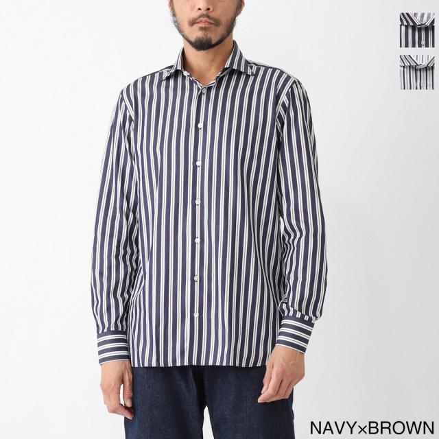 [あす着] ボリエッロ BORRIELLO ワイドカラー シャツ セミワイドカラー フレンチカラー メンズ MARECHIARO SLIM FIT