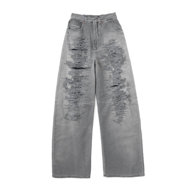 [あす着] エムエム 6 メゾンマルジェラ MM6 Maison Margiela ジップフライジーンズ ワイドパンツ レディース