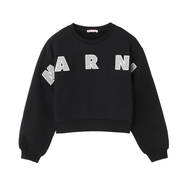[あす着] マルニ MARNI スウェットシャツ KIDS キッズ ガールズ レディース ロゴトレーナー クロップド丈