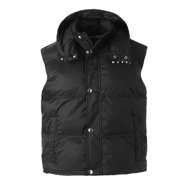 [あす着] マルニ MARNI 中綿入りベスト KIDS キッズ ガールズ ボーイズ レディース ロゴ スタンドネック フーディー 2WAY