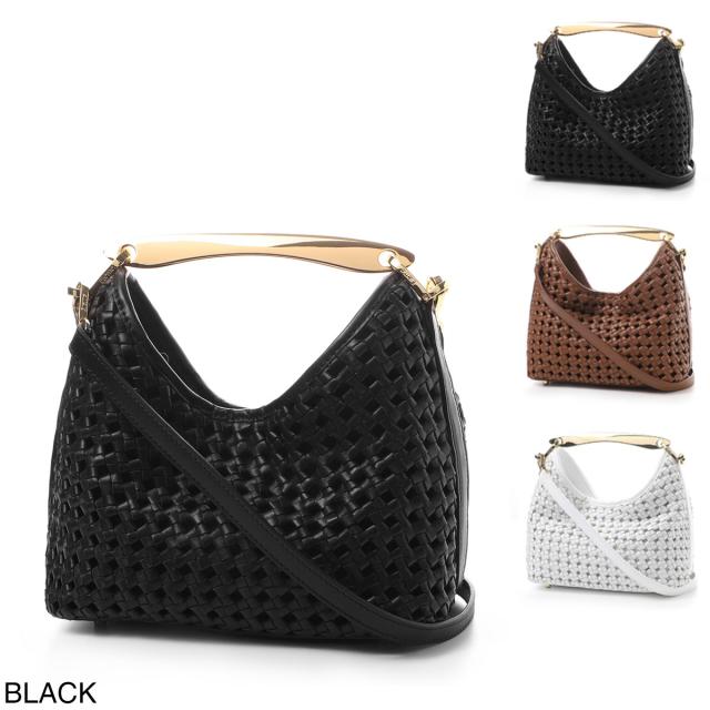 [あす着] エレメ Elleme ハンドバッグ 2WAY ショルダーバッグ レディース Small Boomerang Woven Leather