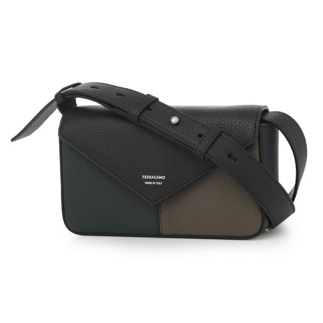 [あす着] フェラガモ FERRAGAMO ショルダーバッグ 3WAY クラッチバッグ メンズ FER COL BLOC