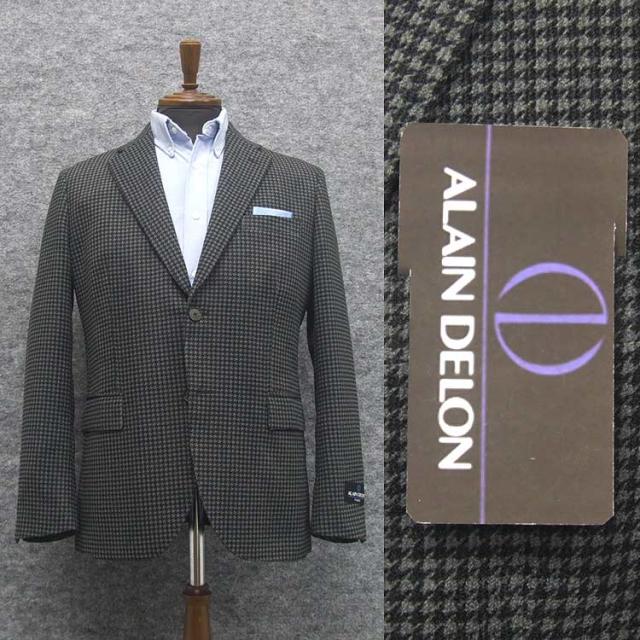 [ALAIN DELON] 秋冬物 モーデュロイ生地 グレー/千鳥 シングル２釦ベーシック ジャケット 大きい BIG［E体］メンズ 紳士 AD0309-18
