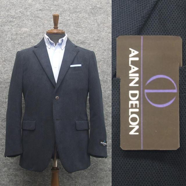 [ALAIN DELON]アランドロン　濃紺/織柄小格子　秋冬物　シングル２釦ベーシックジャケット　［AB体]　AD1204-88