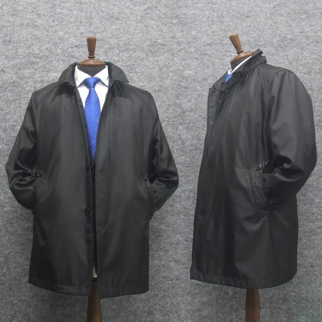 秋冬物　中綿ライナー付き/撥水　ステンカラーコート　黒　ビジネス＆カジュアル　メンズ　BF18700-09