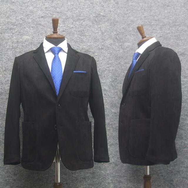 秋冬物　スタイリッシュ２釦シングルスーツ　黒/無地　BYC500-09