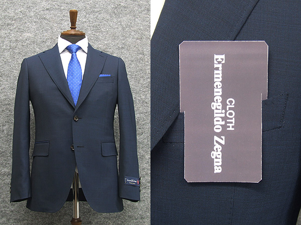 春夏物　青藍/無地調　[Ermenegildo Zegna] ゼニア StileLibero使用　トレンドスタイル2釦スーツ　ストレッチ素材　[YA体][A体]　EZD64