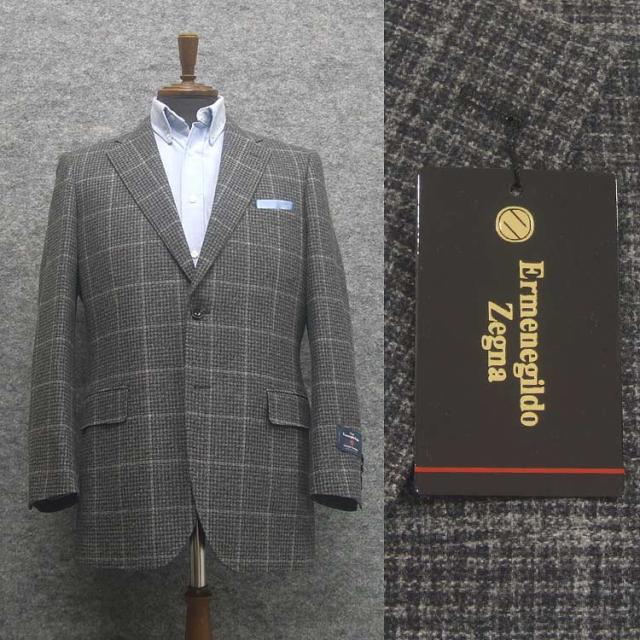 秋冬物ジャケット　[Ermenegildo Zegna]ゼニア生地 TROFEO-cashmere使用　[AB体][BB体]　ベーシック2釦　グレー系/大格子　メンズ　EZJ19