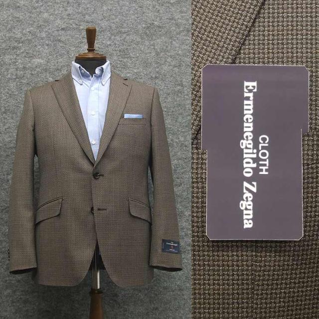春夏物 スタイリッシュ2釦ジャケット [Ermenegildo Zegna] TRAVELLER使用 [AB体][BB体] 茶系/小格子 ブラウン チェック EZJ28