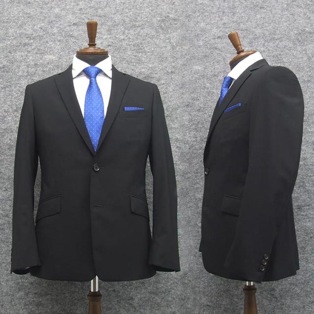 春夏物 [Janecostellazione] スタイリッシュ２釦スーツ 黒無地 AB5 J2461