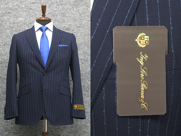 春夏物　紺/ネップ縞　[ロロピアーナ]　ZELANDER使用　[A体][AB体]　スタイリッシュスーツ　LOS74