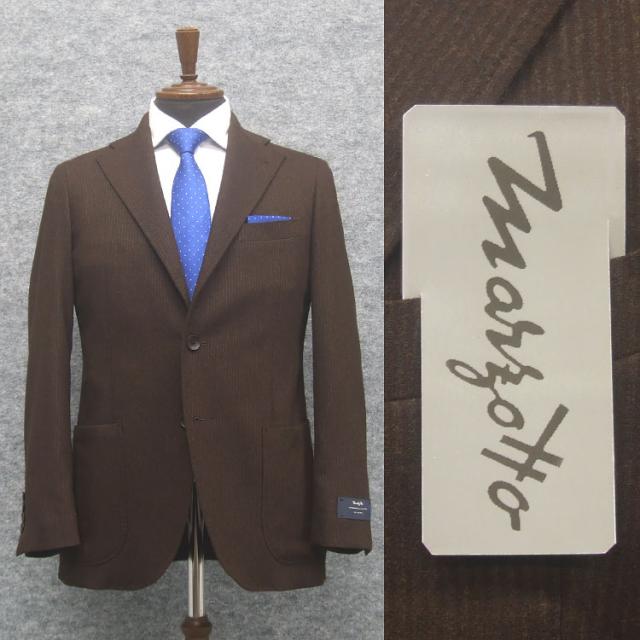 [MARZOTTO]クラシコテーパードスーツ　２タックパンツ　スタイリッシュ段返り３釦シングルスーツ　紺/杉綾　秋冬物　MZ-CL14