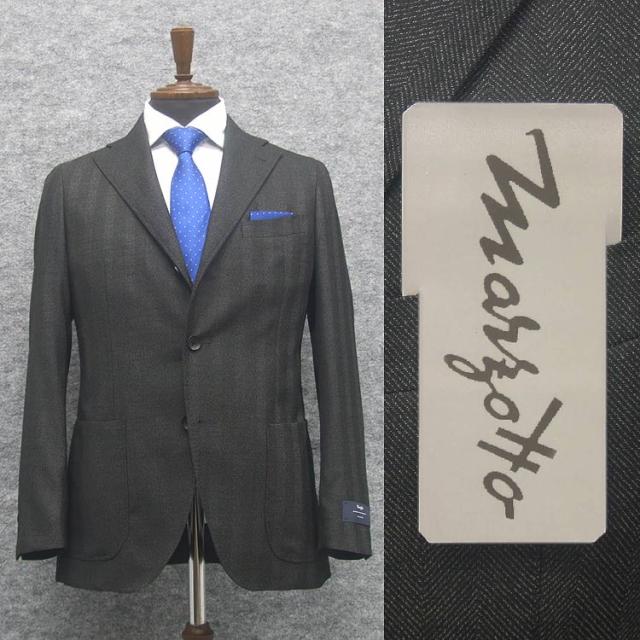 伊[MARZOTTO]クラシコテーパードスーツ ２タック スタイリッシュ 濃灰/綾 秋冬 ニュートレンド MZ-CL15