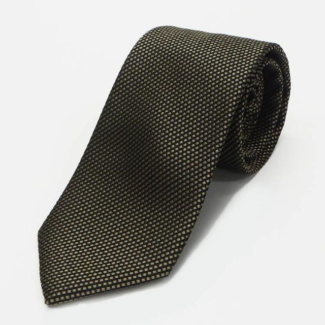 究極の西陣織　オールシルクネクタイ　ゴールド系/マイクロチェック　抜群の締め心地　メール便送料無料　NJ-SLK01-GD