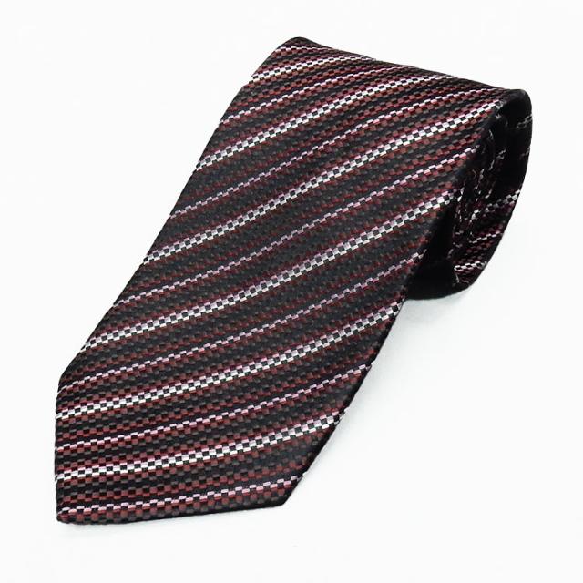 究極の西陣織　シルクネクタイ　抜群の締め心地　グラデーションワイン　織柄ストライプ　メール便送料無料  NJ-WLD-12