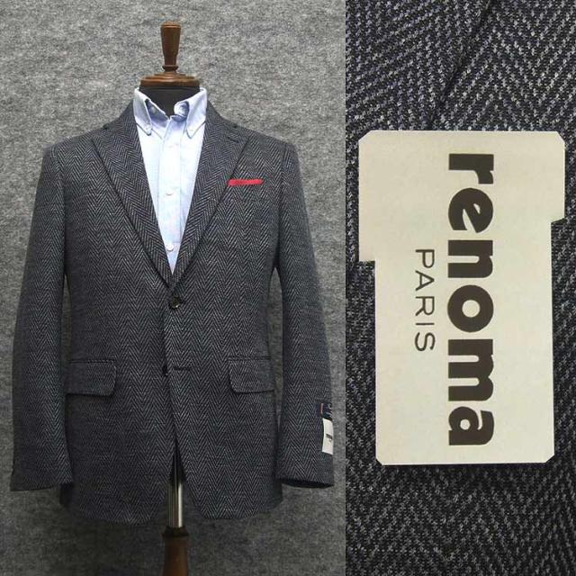 [renoma] レノマPARIS 春夏物 ニット素材 ベーシック2釦シングルジャケット 藍系［AB体] REJ0505-85